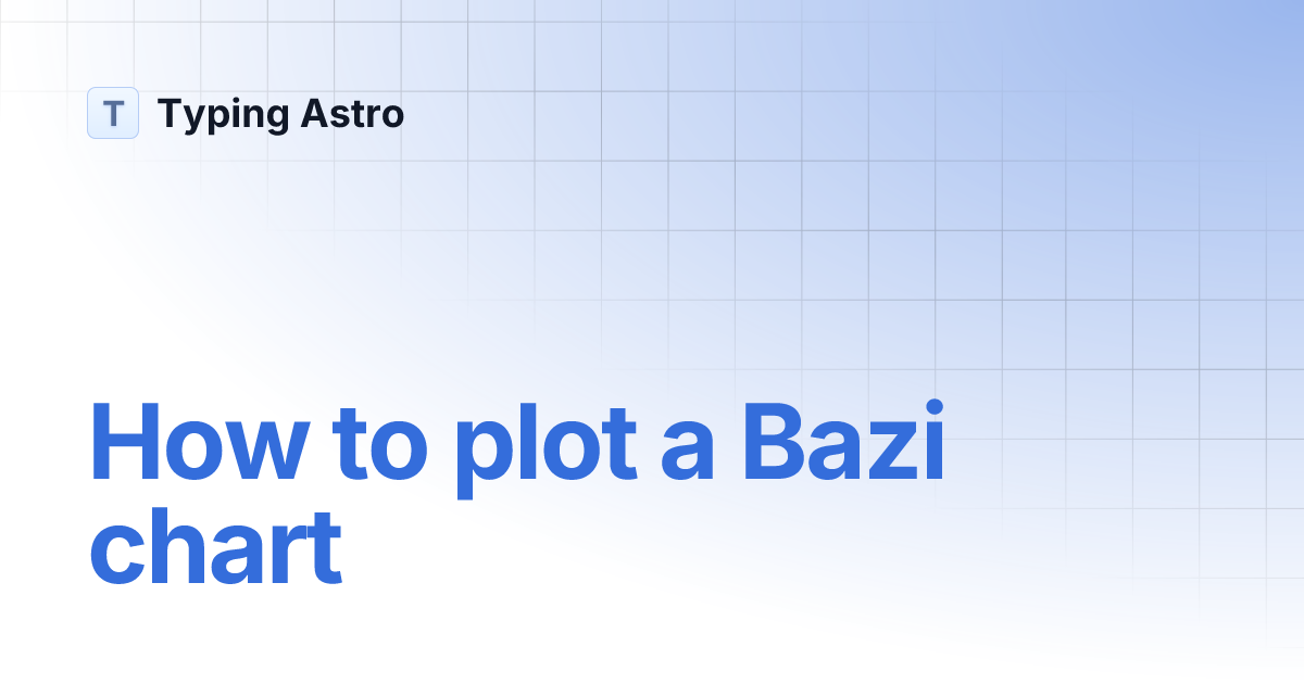 How to plot a Bazi chart | Typing Astro